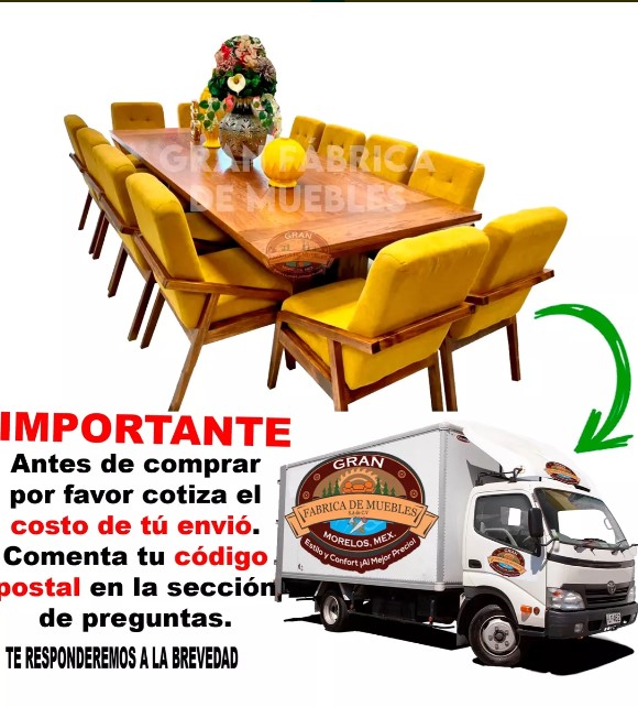 Comedor Diamante 12 Sillas Rectangular Madera Elegante – Gran Fabrica ...